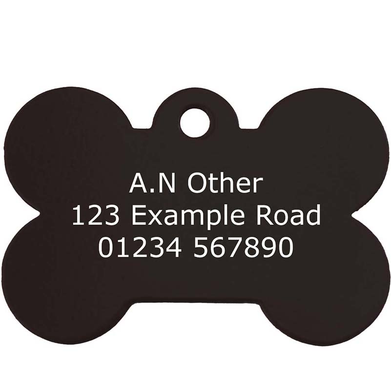 Engraved Bone Dog Tag Large 40 x 25mm Choice Of Colours
